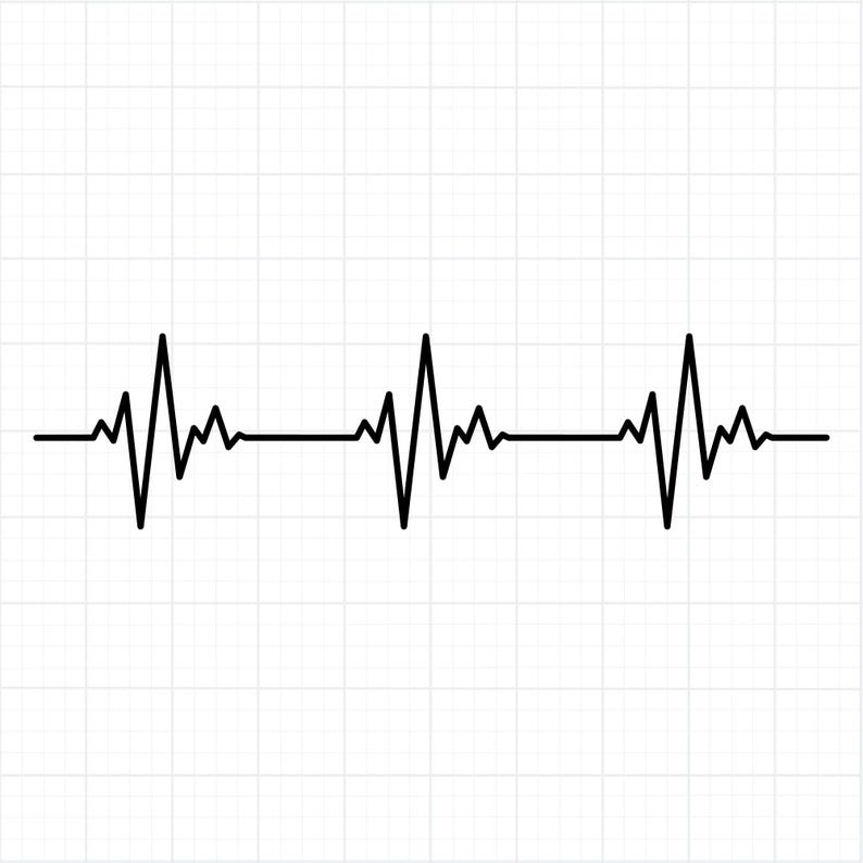 Heartbeat Line SVG PNG | Minimalist EKG Pulse Cut File | Medical Nurse ...