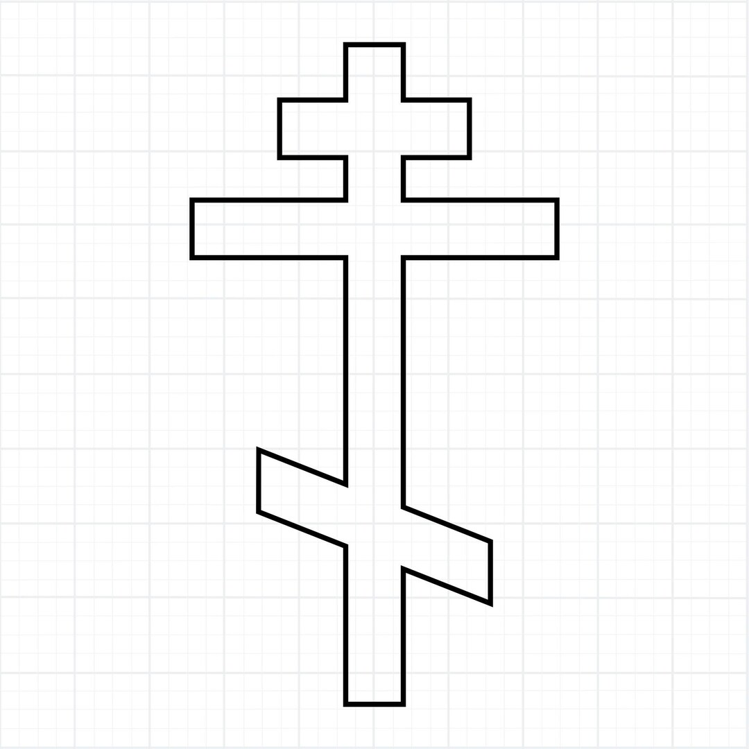 Orthodox Cross Outline SVG PNG | Eastern Christian Cross Cut File ...