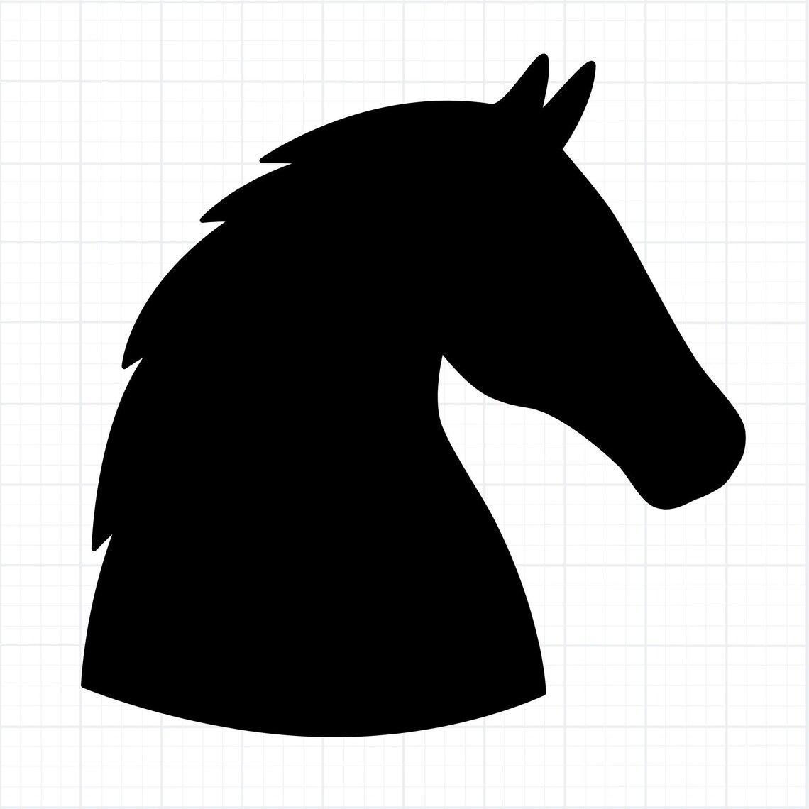 Horse Head Silhouette SVG | Solid Horse Clipart PNG | Equestrian Cricut ...