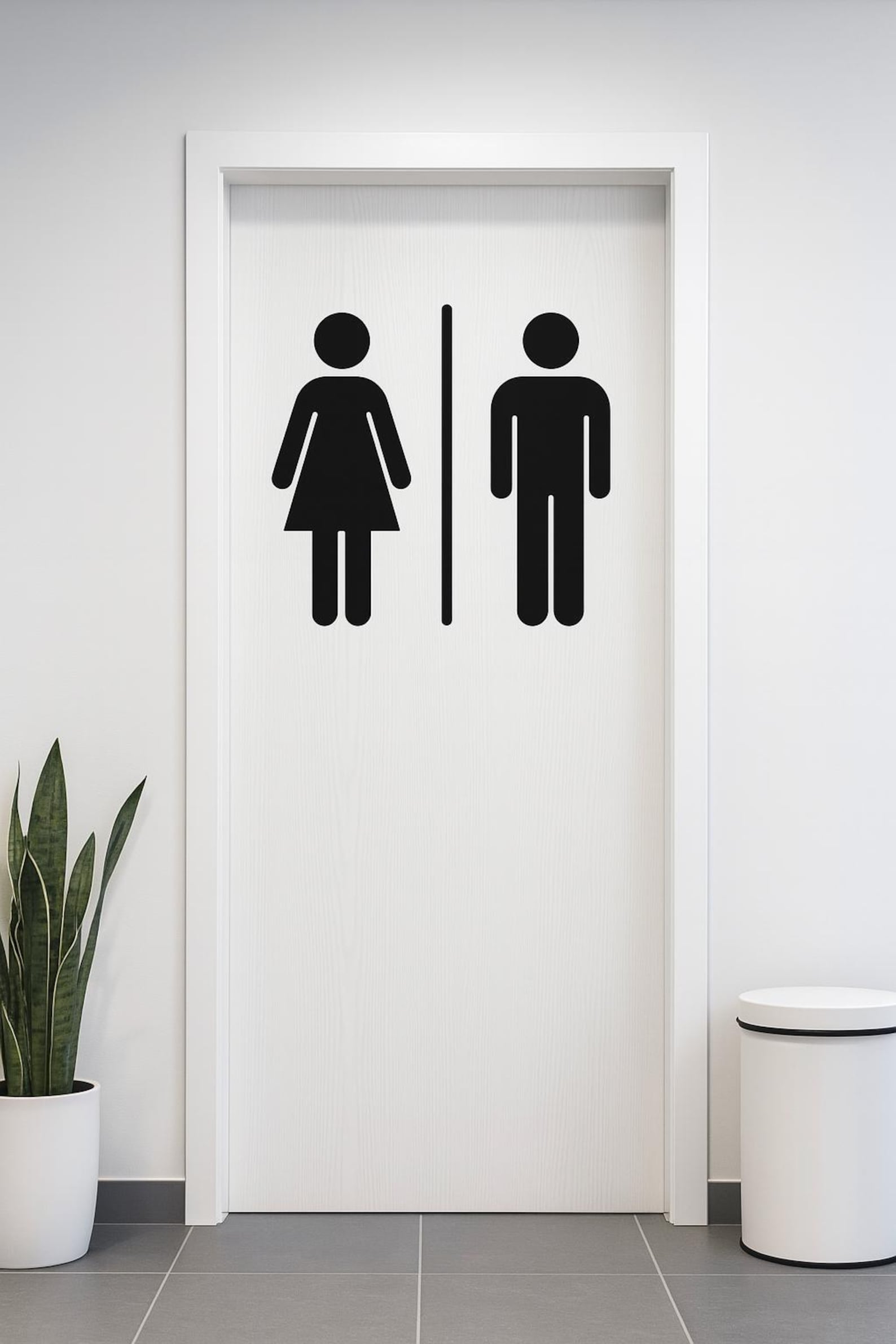Restroom Sign SVG PNG | Male and Female Bathroom Symbol, Toilet Door ...
