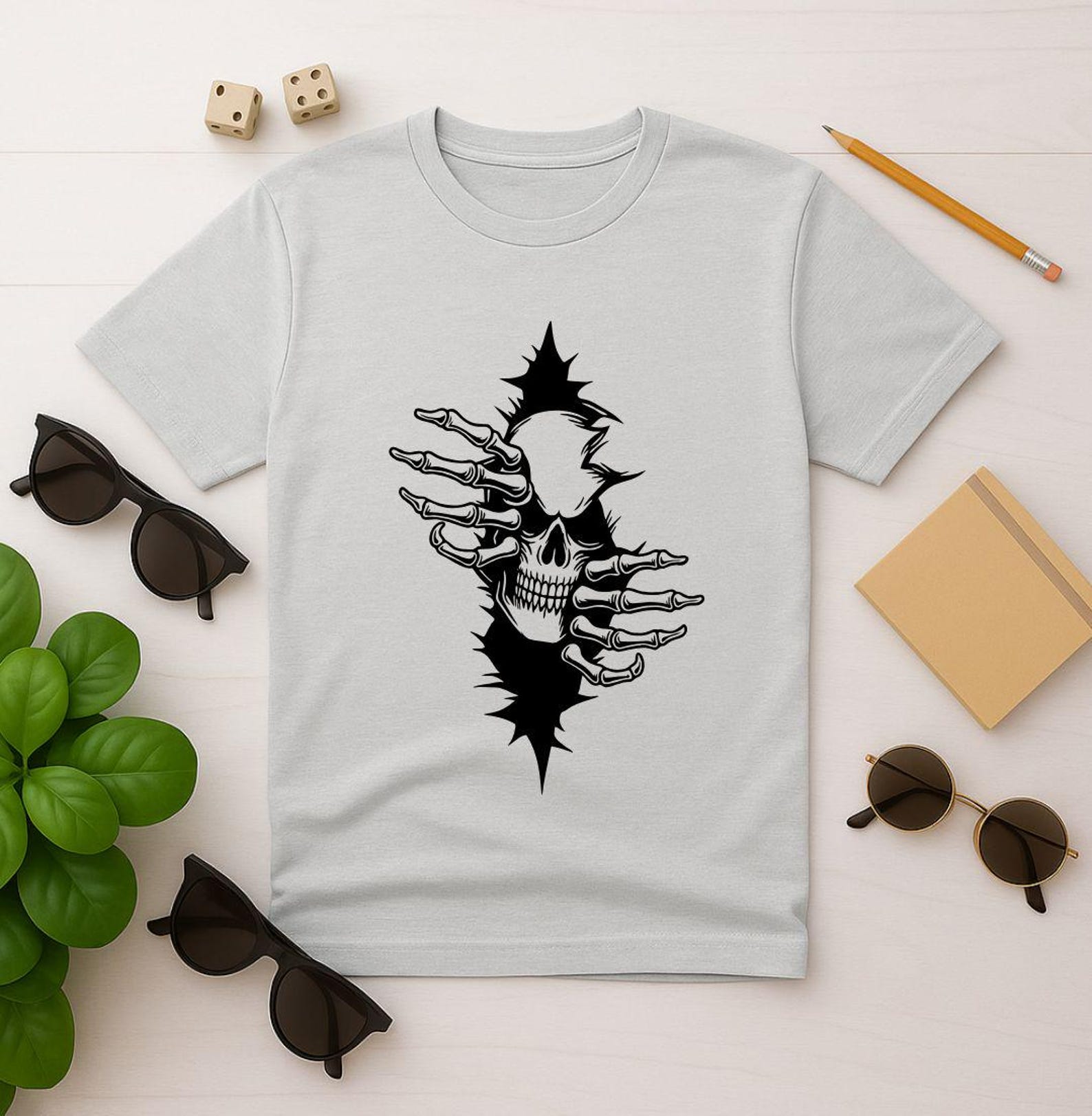 Skull Ripping Through Design SVG PNG | Skull in the Wall File | Horror ...