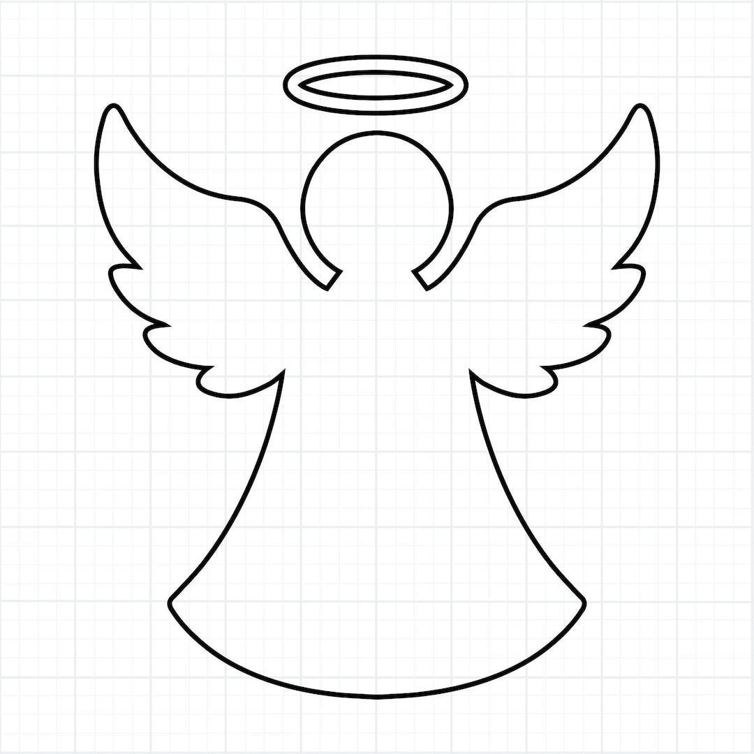 Angel Outline SVG PNG | Christmas Angel Cut File | Holiday Craft ...