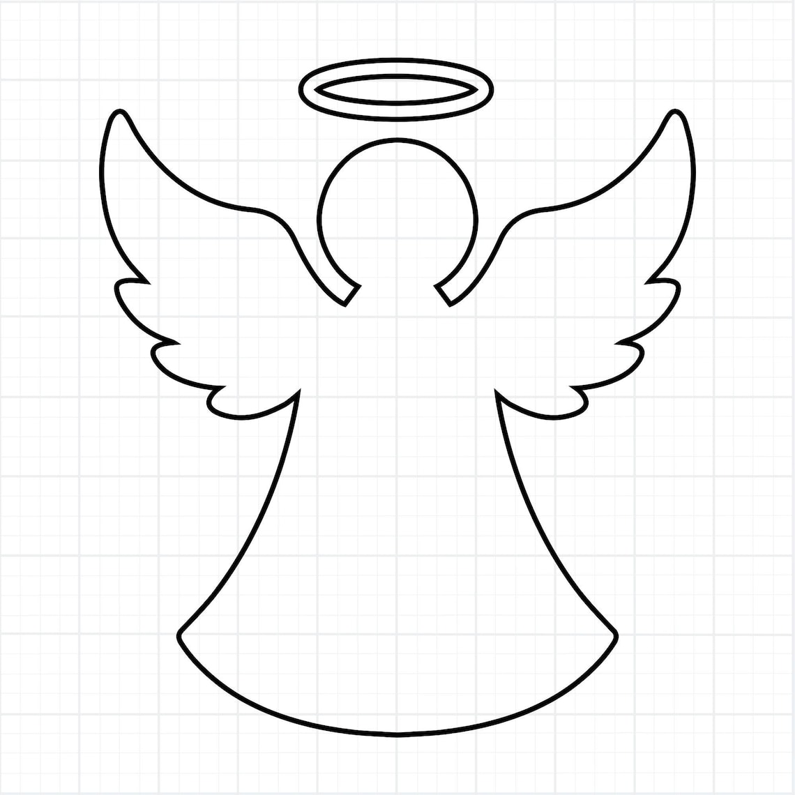 Angel Outline SVG PNG | Christmas Angel Cut File | Holiday Craft ...
