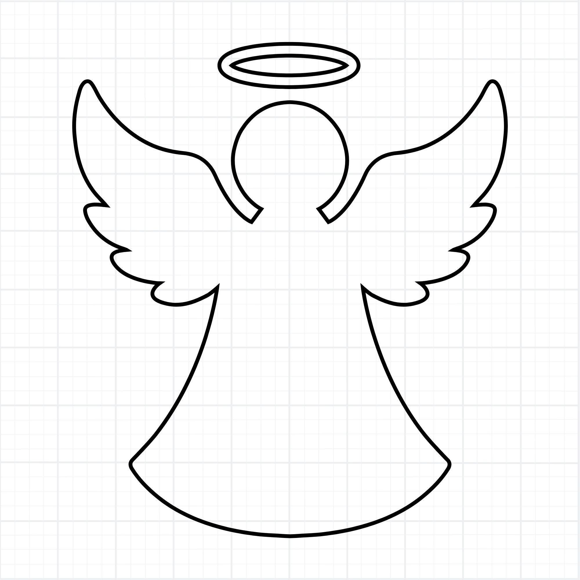 Angel Outline SVG PNG | Christmas Angel Cut File | Holiday Craft ...