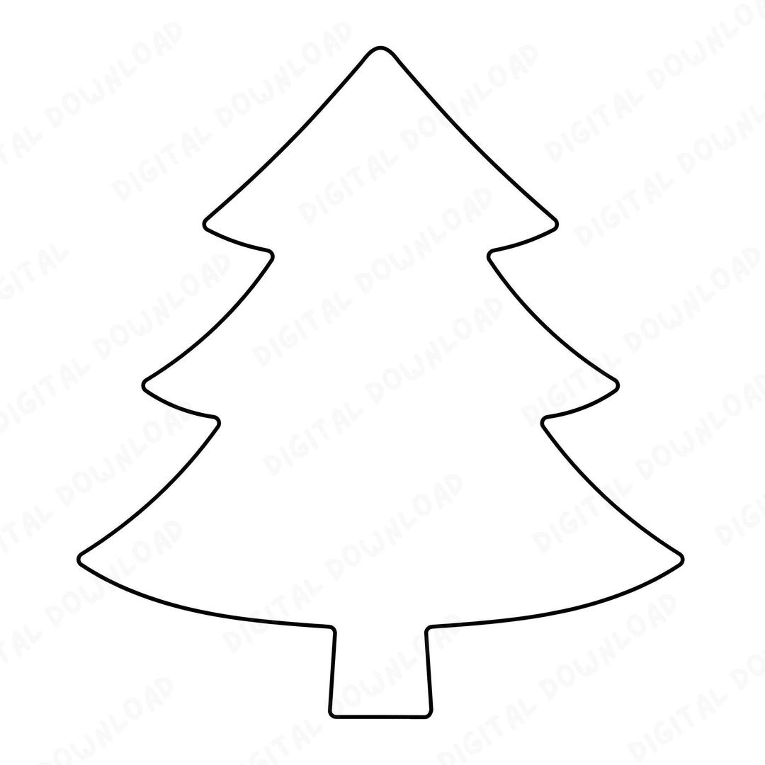 Christmas Tree Outline SVG PNG | Simple Tree Outline Cut File | Holiday ...