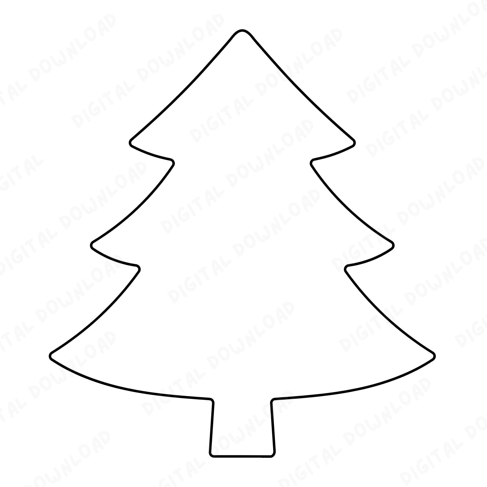 Christmas Tree Outline SVG PNG | Simple Tree Outline Cut File | Holiday ...