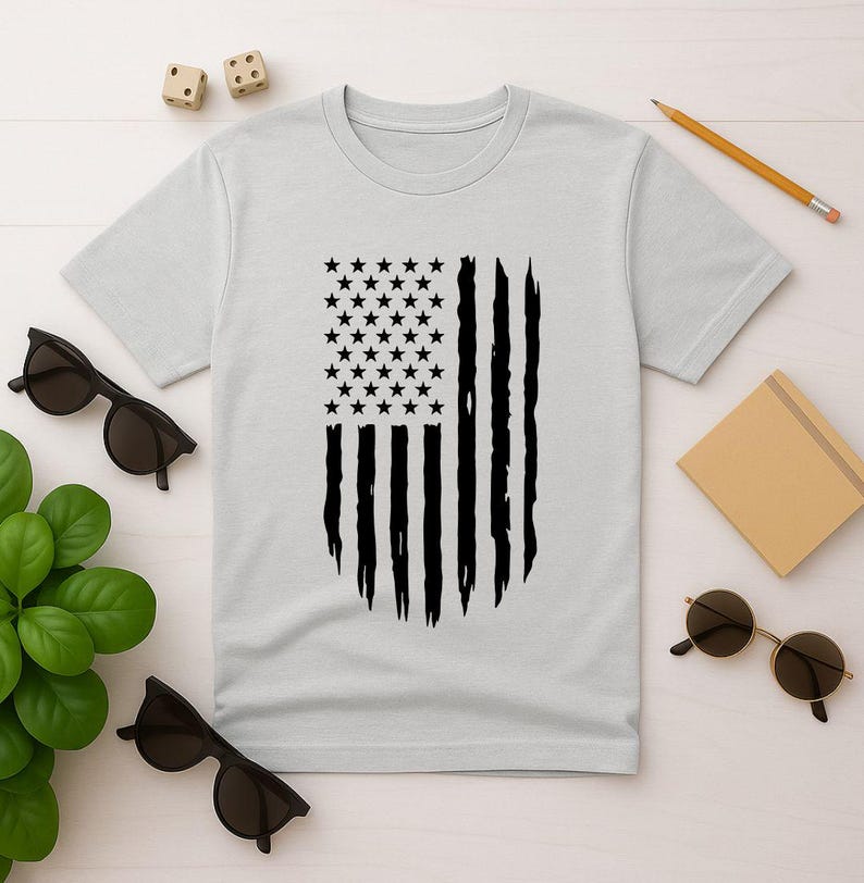 Distressed American Flag SVG PNG: Grunge USA Patriotic Cut File - Etsy