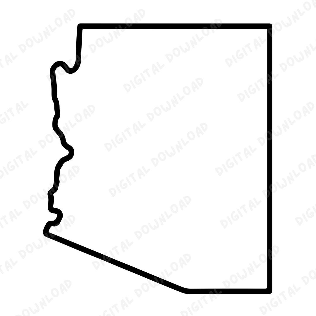 Arizona State Outline SVG PNG | AZ State Shape Clipart for Cricut ...