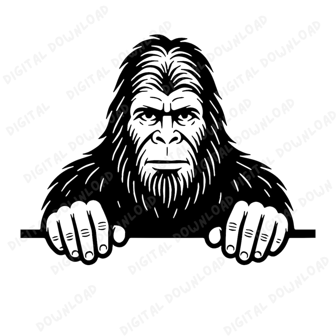 Bigfoot Peeking SVG: Sasquatch Silhouette Clipart (digital Download - Etsy