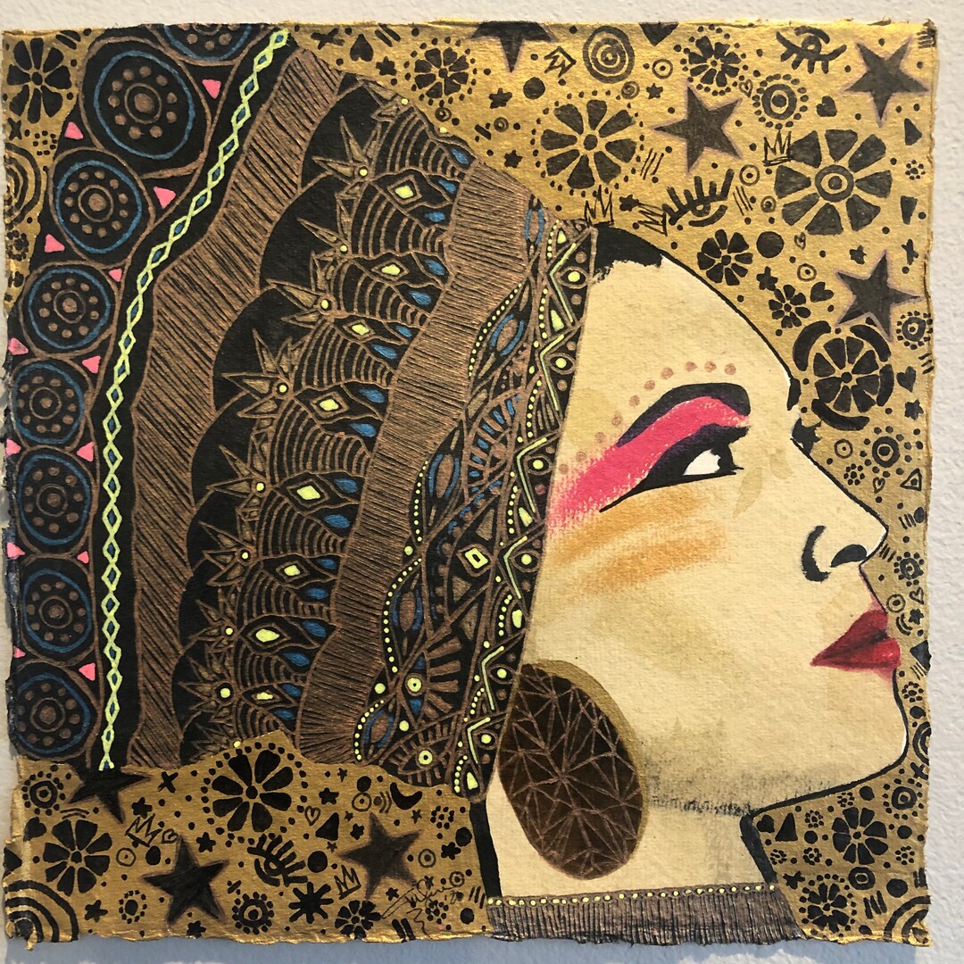 Queen Tabu Original mixed media painting inspired by DJ Tabu - Etsy.de