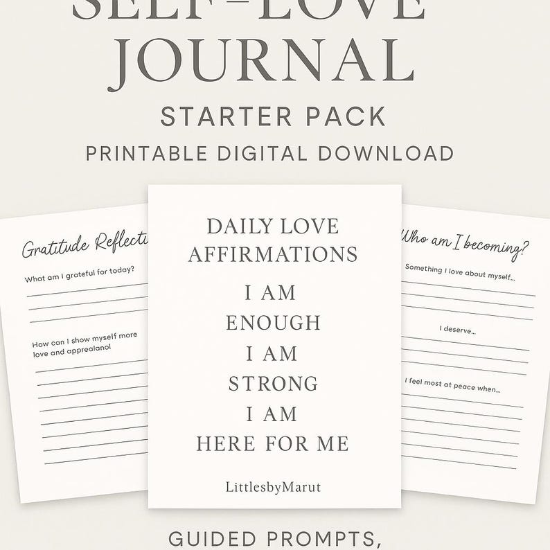 Self-love Journal Starter Pack | Printable Digital Download | Guided ...