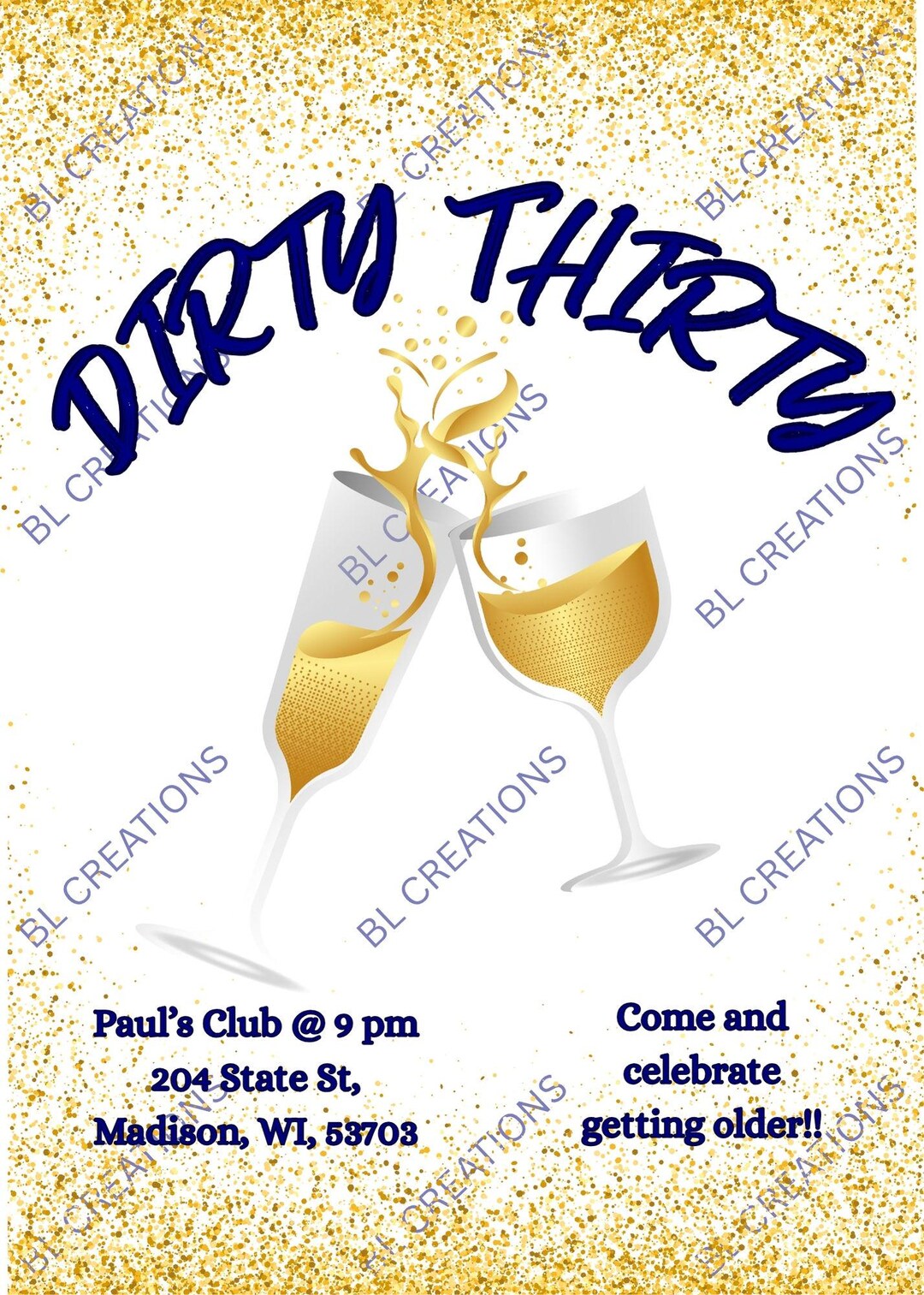 Dirty Thirty Birthday Invitations (25 Invitations) - Etsy