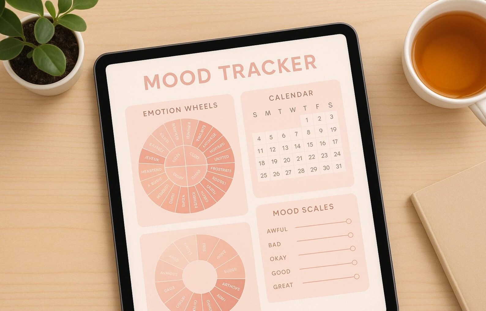Digital Mood Tracker Printable | Emotional Wellness Journal | Self Care ...
