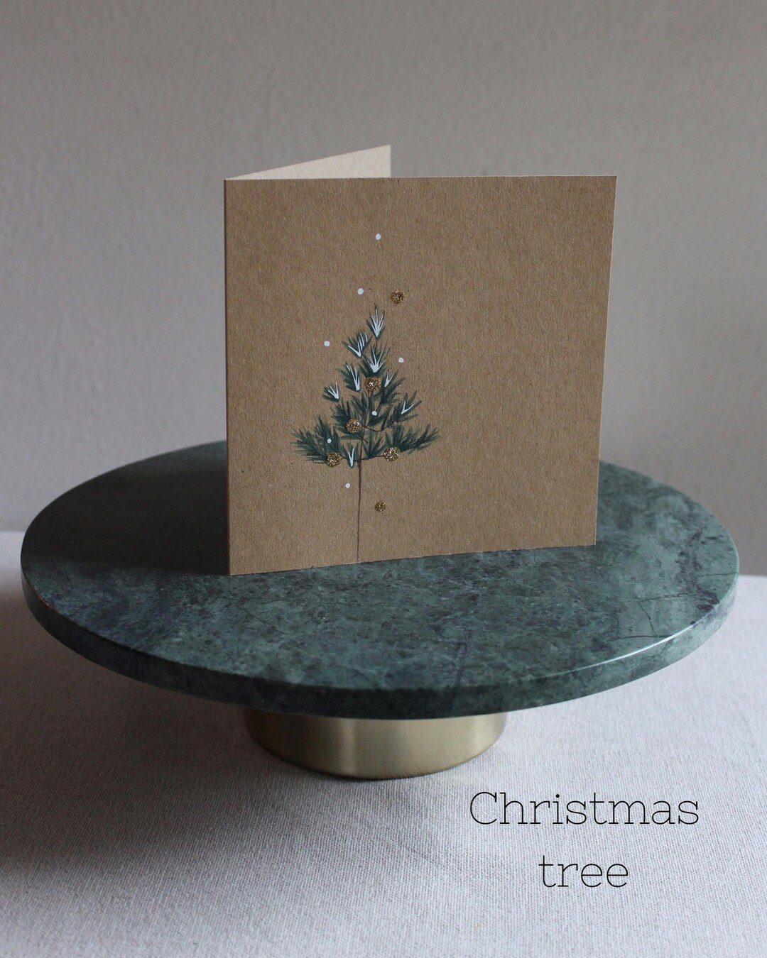 Christmas Tree, Hand Painted Card - Etsy