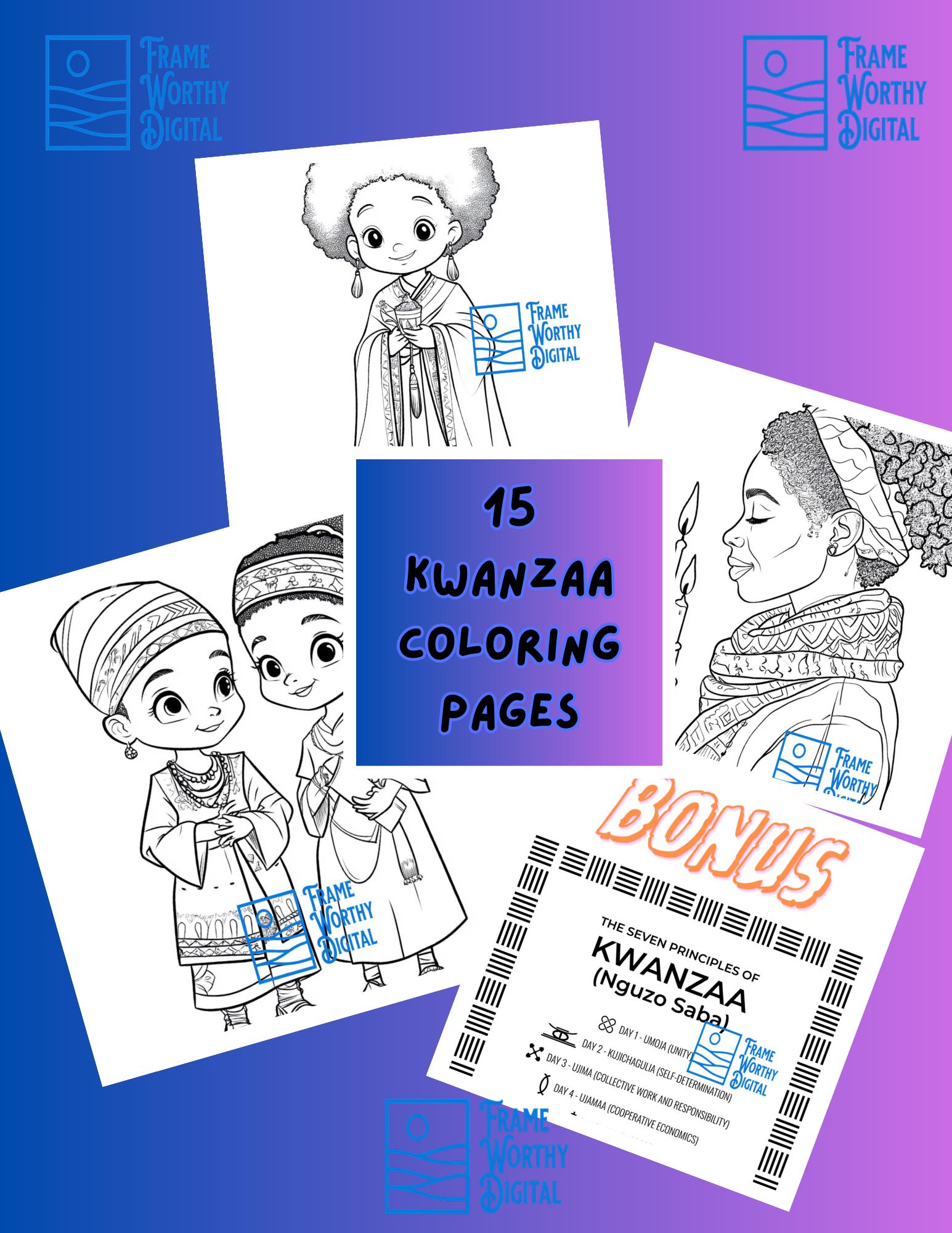 Kwanzaa Coloring Pages for Girls: 15 Printable Designs (PDF) - Etsy