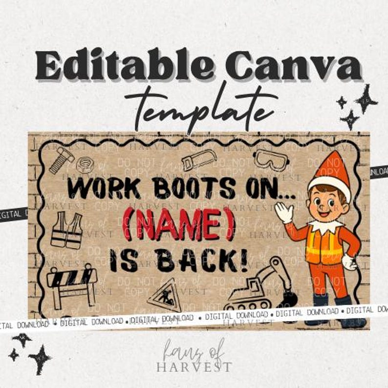 Elf Return Banner Template | Editable Canva Sign (digital Download) - Etsy
