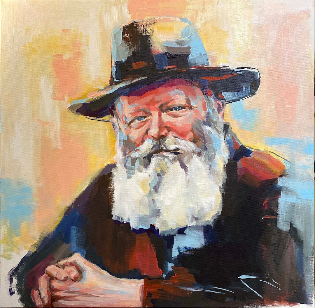 The Rebbe...colorful Portrait.... Print Form an Original Acrylic ...