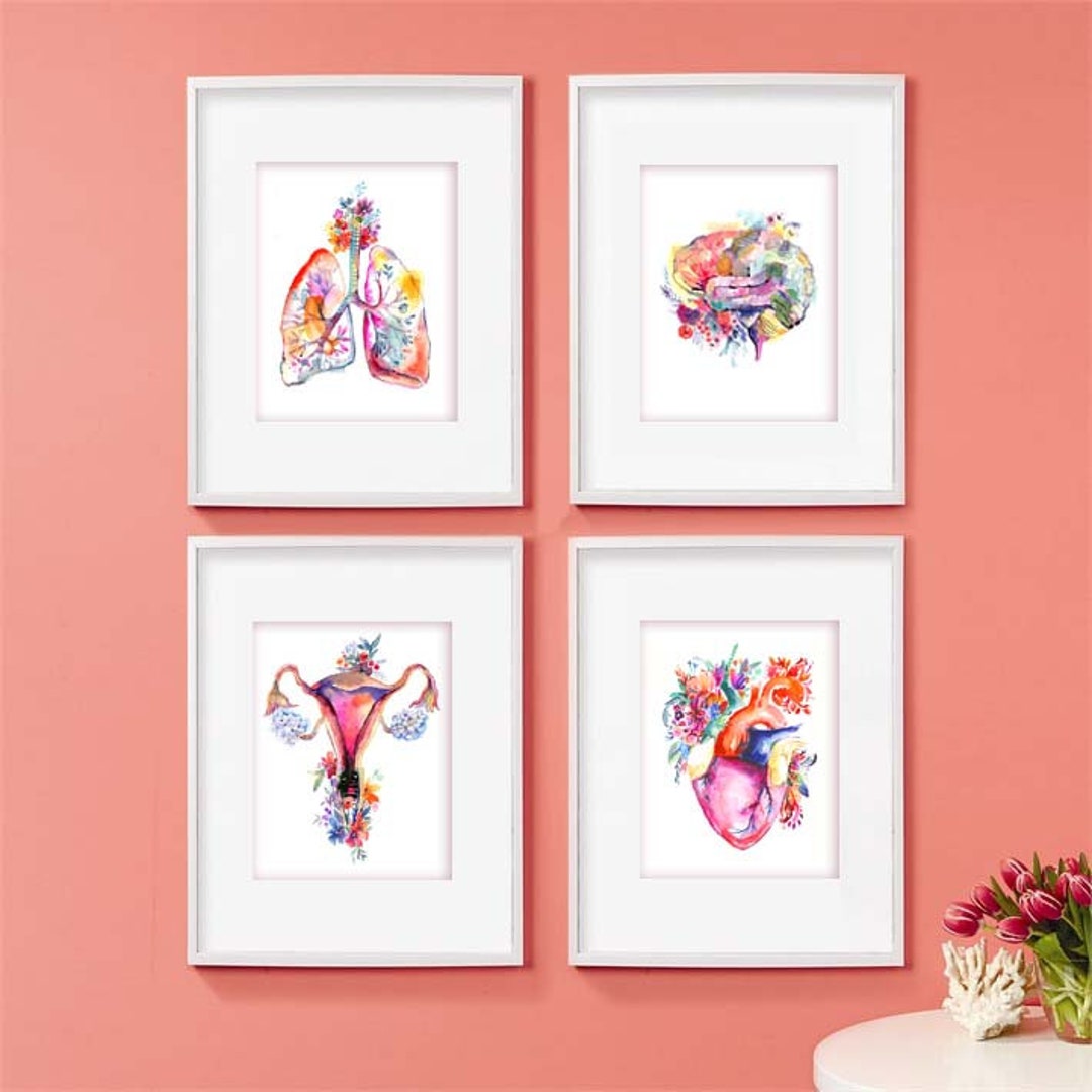 Anatomical Organs Art Prints Set: Watercolor Giclee Illustrations - Etsy