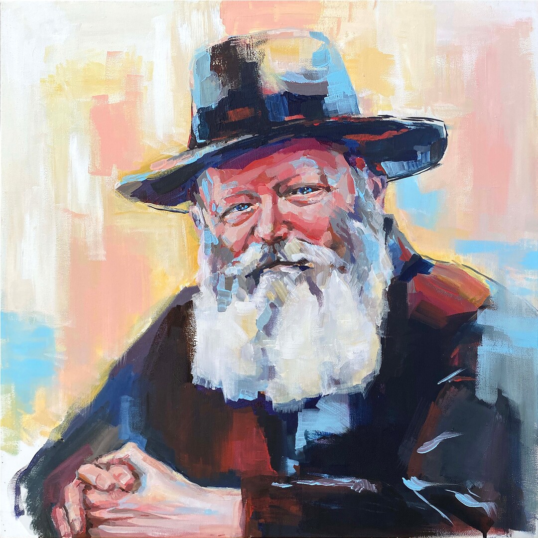 The Rebbe...colorful Portrait.... Print Form an Original Acrylic ...