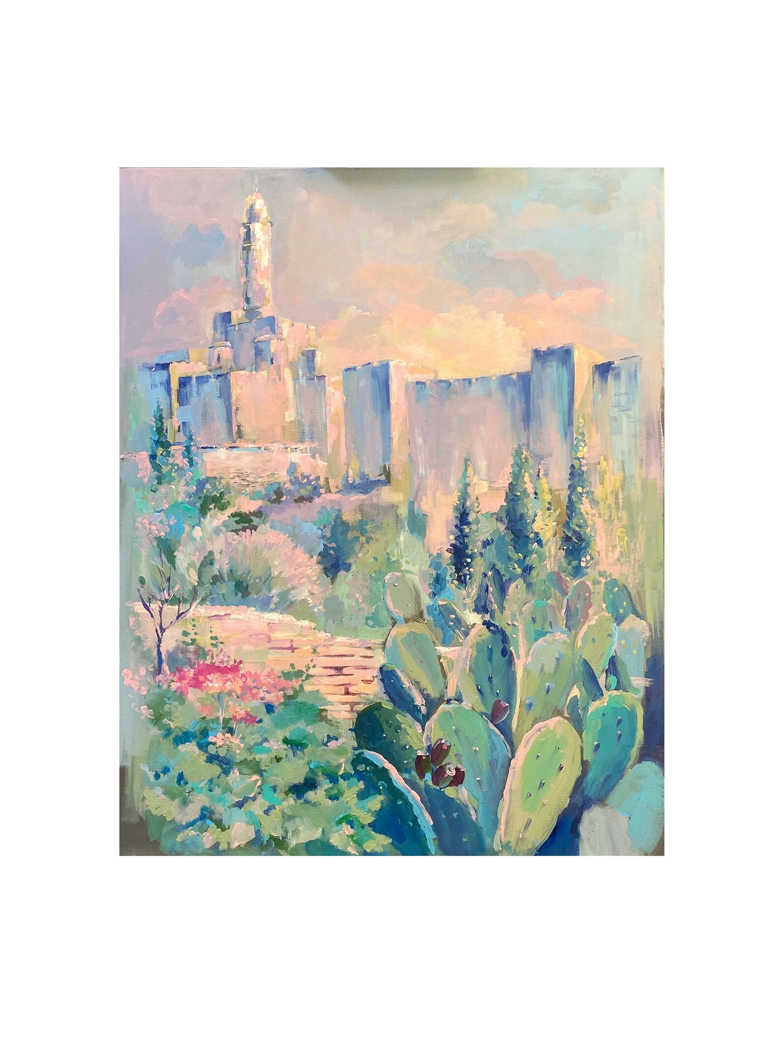 Jerusalem Dream III Jewish Art Print Tower of David Painting - Etsy