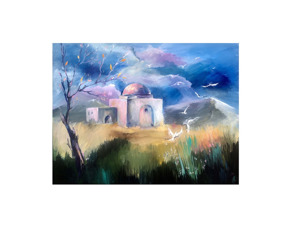 Kever Rochel in Blue, Jewish Art Print, Land of Israel - Etsy