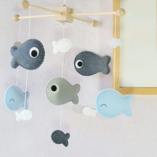 Fish Baby Mobile: Under the Sea Nursery Decor Baby Boy - Etsy