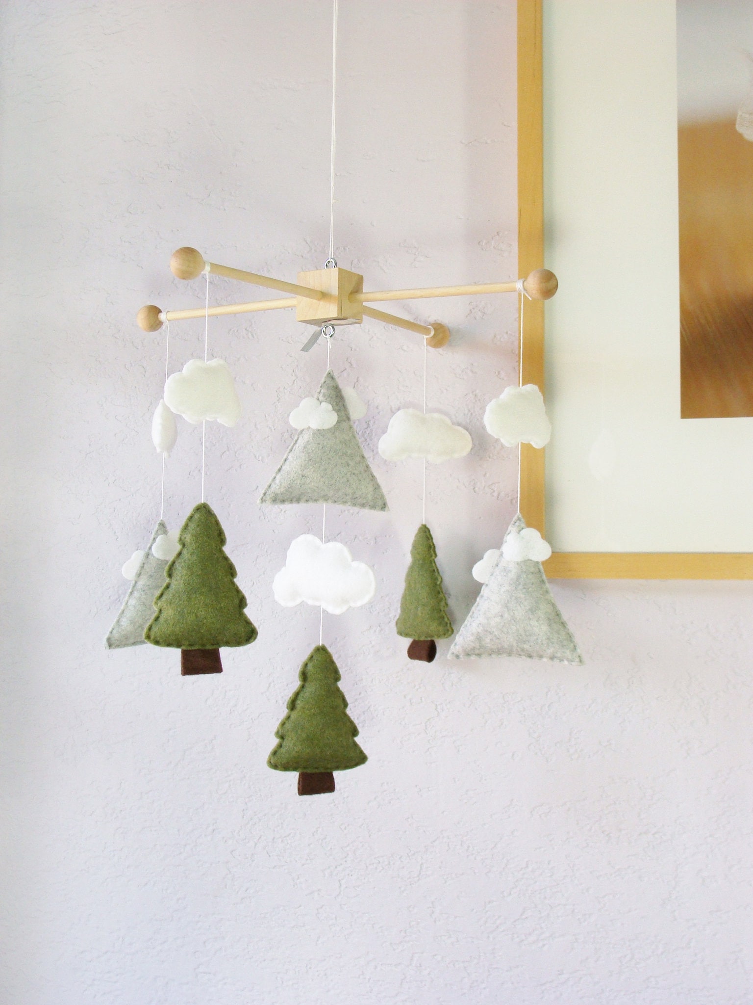 Mountains Baby Mobile: Nordic Style Mountain and Tree Modern | Etsy