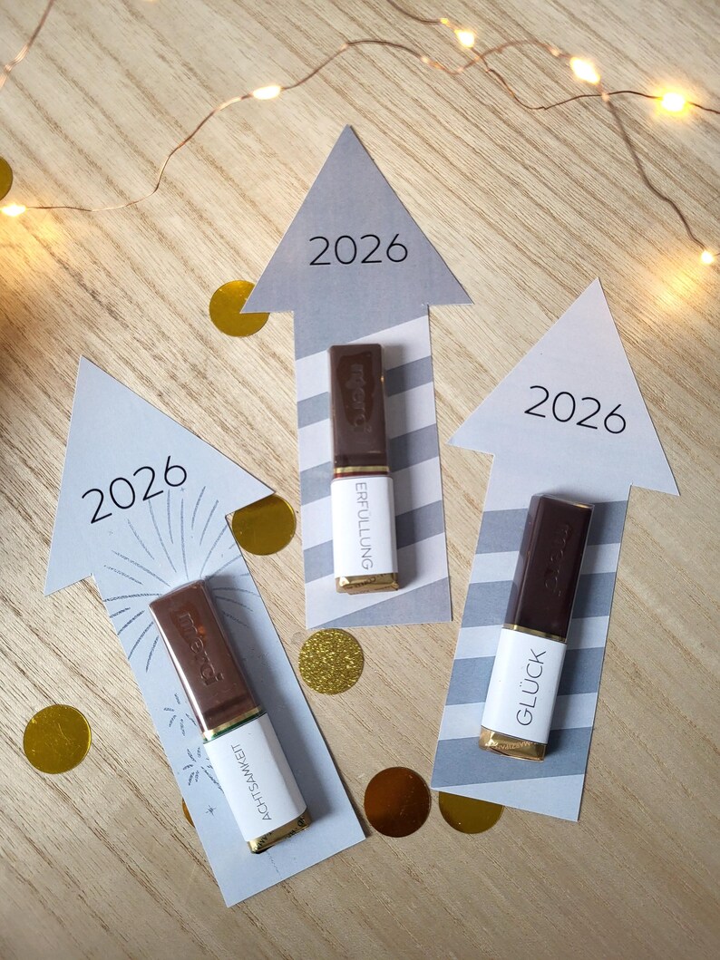 New Year's Rocket Chocolate Wrapper Printable | 2026 DIY Favors ...