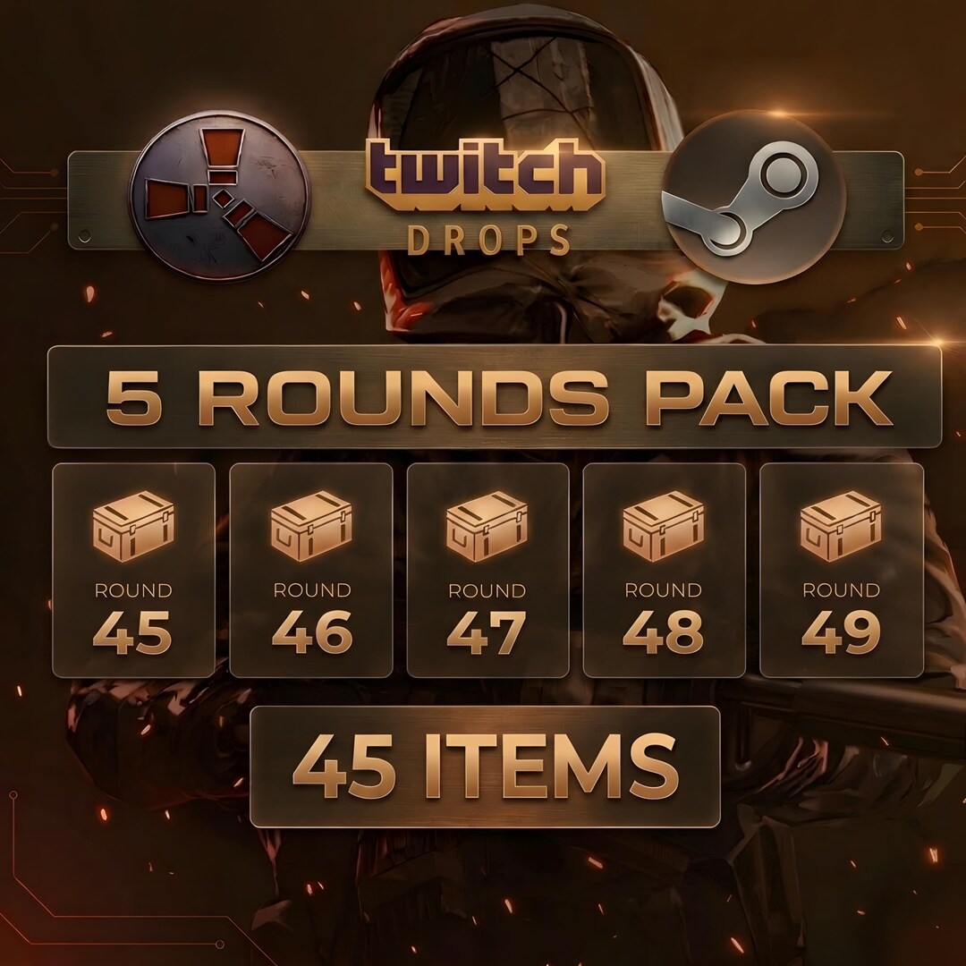 Rust Twitch Drops - Round 45 + 46 + 47 + 48+49 | 45 Items Steam Only - Etsy