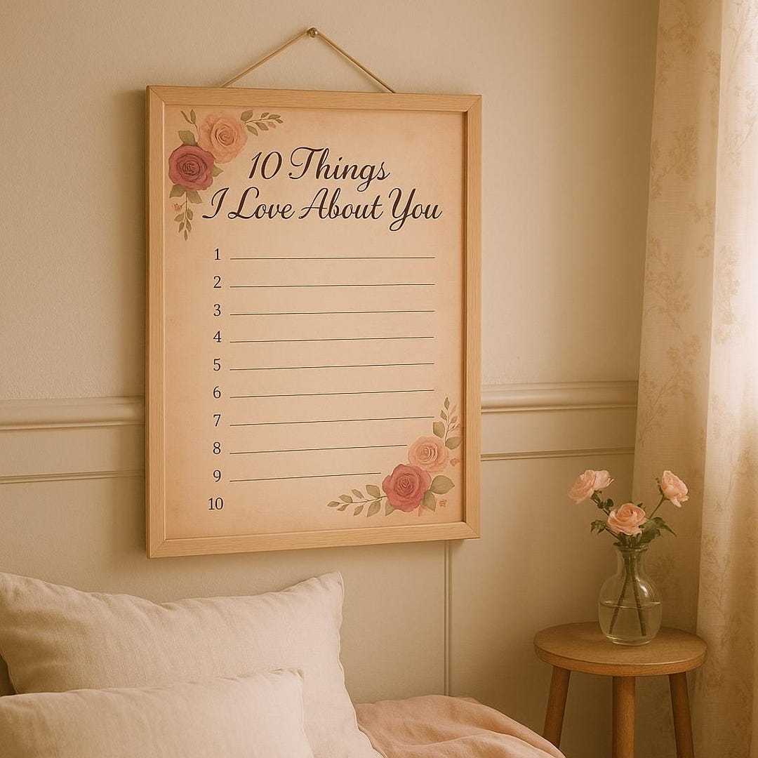 10 Things I Love About You – Fillable Poster for Couples – Cute ...