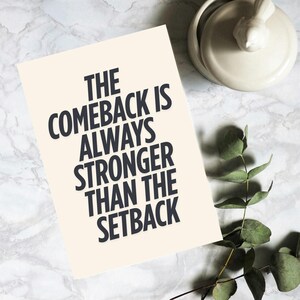 Comeback Motivational Quote Printable Wall Art - Etsy