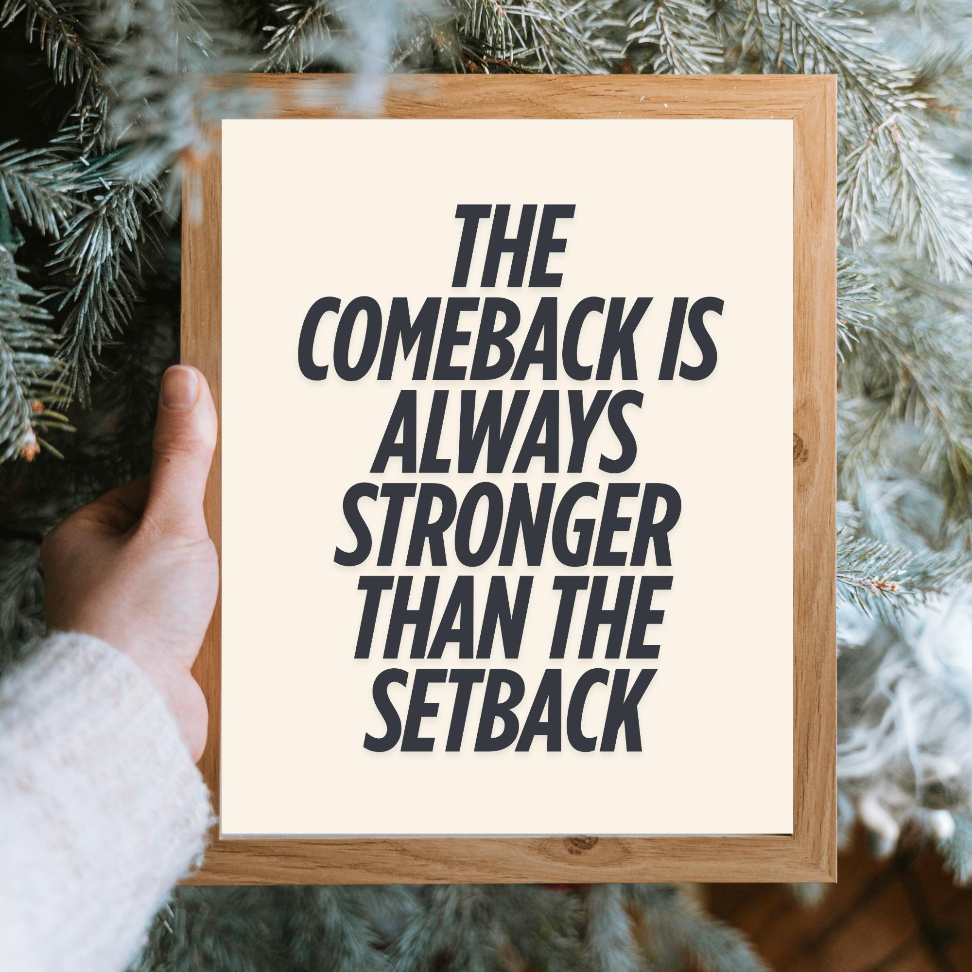 Comeback Motivational Quote Printable Wall Art - Etsy