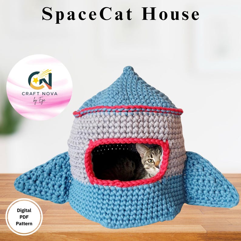 Space Cat House Crochet Pattern – Amigurumi Space Pod for Cats – PDF ...