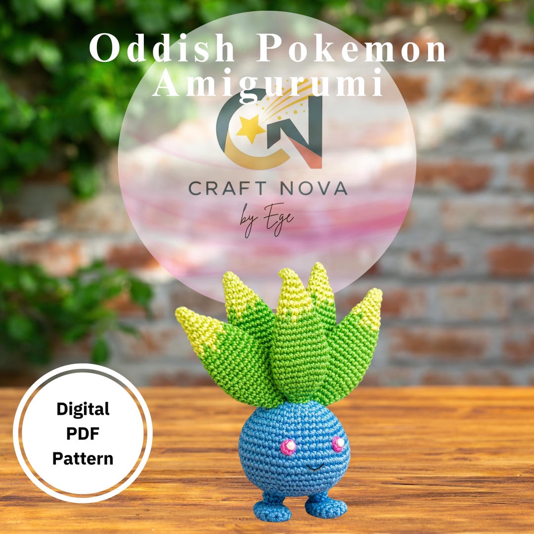 Oddish Pokemon Amigurumi Pattern PDF | Viral Crochet Plushie | Cute ...