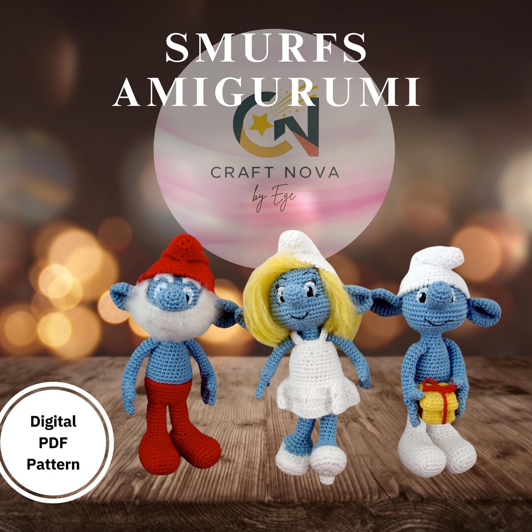 Smurfs Crochet Pattern PDF – 3-in-1 Amigurumi Set: Papa Smurf ...