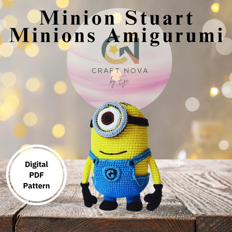 Minion Stuart Amigurumi Crochet Pattern PDF | One-eyed Plush Toy ...