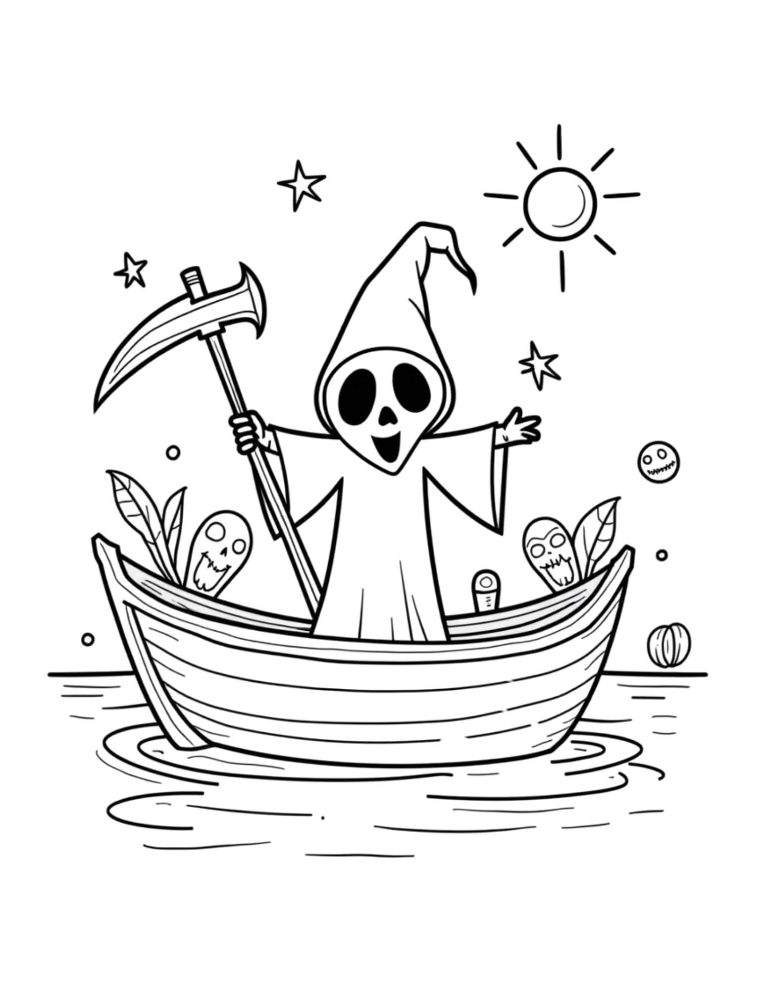 Printable Halloween Coloring Book – Spooky Night Doodles for Kids ...