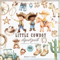 Cute Baby Boy Cowboy PNG Wild West Western Nursery Clipart Rodeo Prince ...