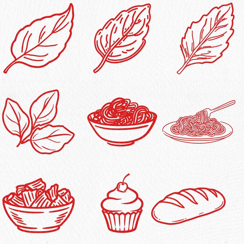 Our Little Meatball Line Art Clipart, Holy Cannoli SVG, Italian Food ...
