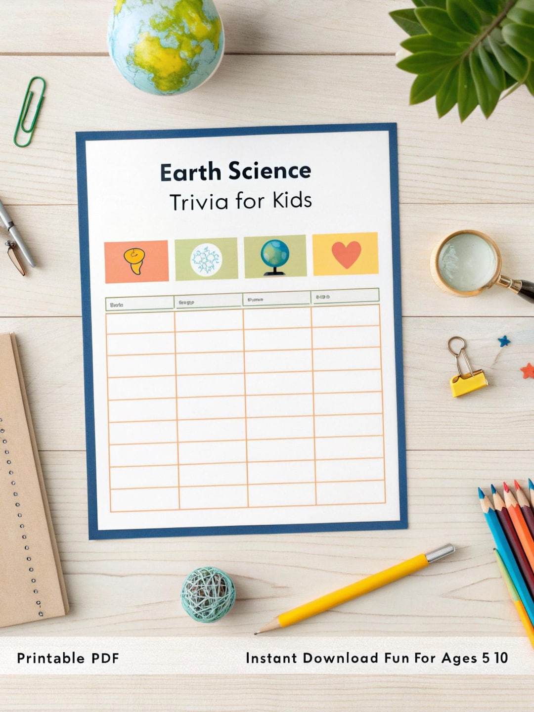 Earth Science Trivia for Kids - Etsy
