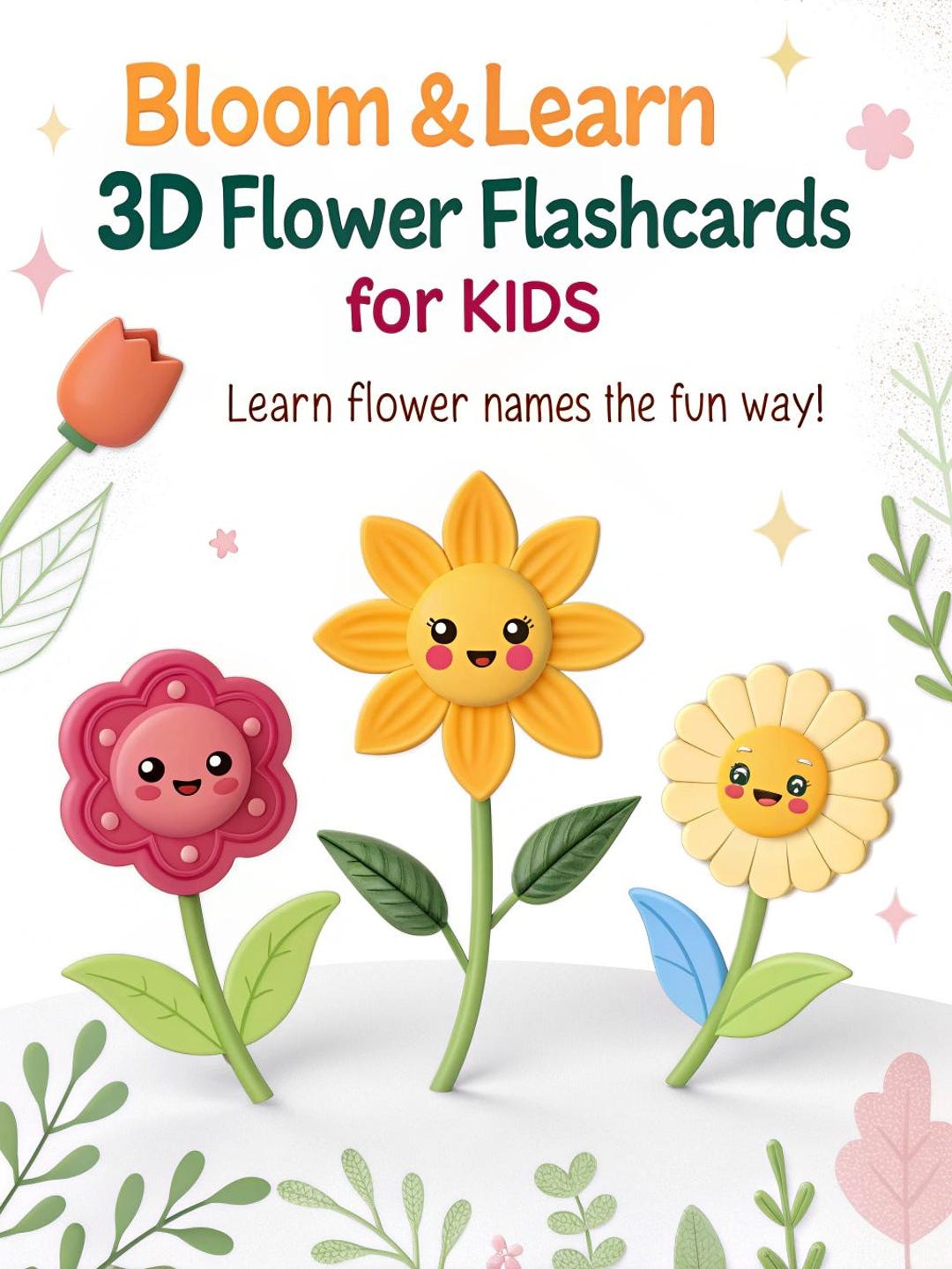 Bloom & Learn: 3D Flower Flashcards for Kids - Etsy