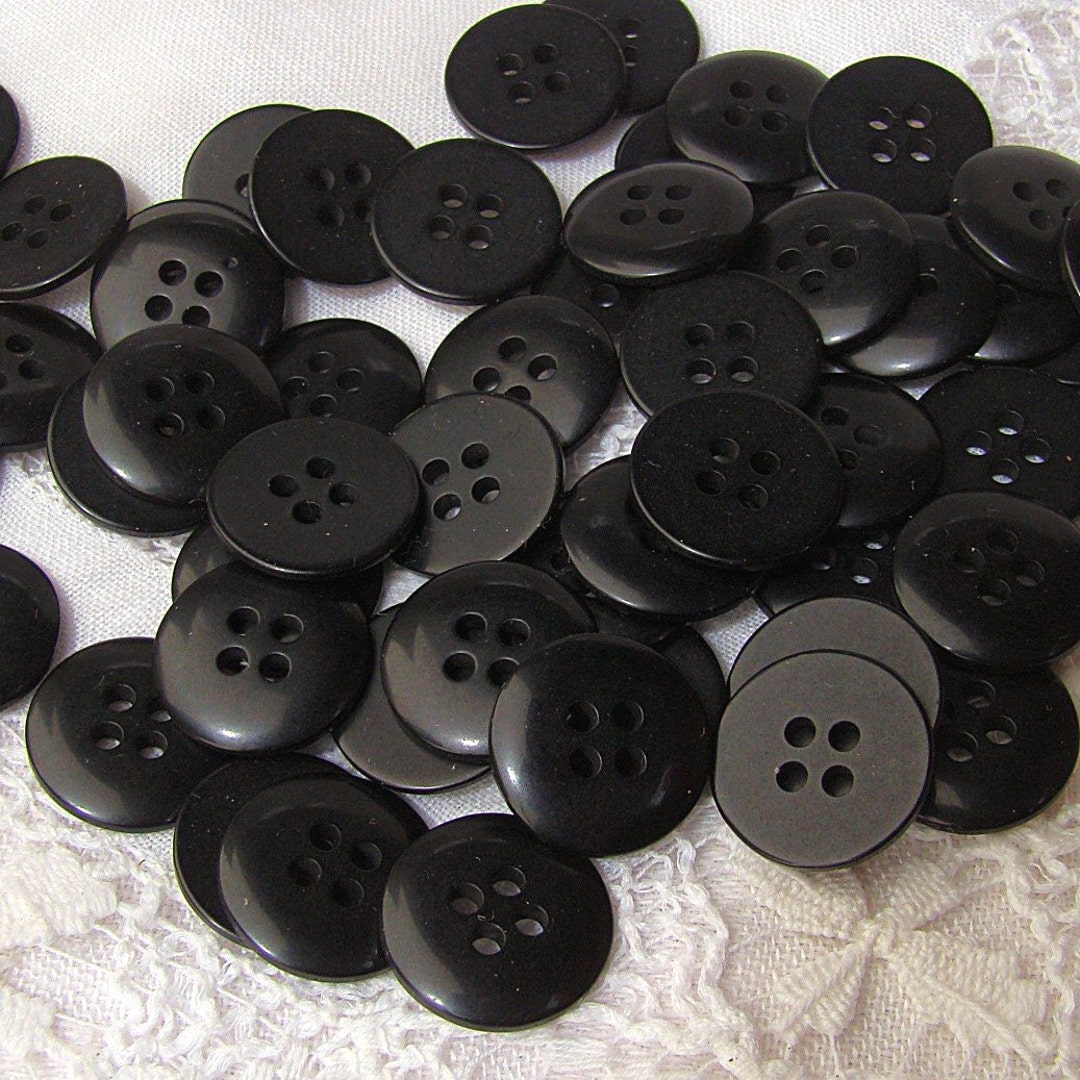 40 Black Sewing Buttons, 9/16" or 4mm Buttons, Perfect for Headbands ...