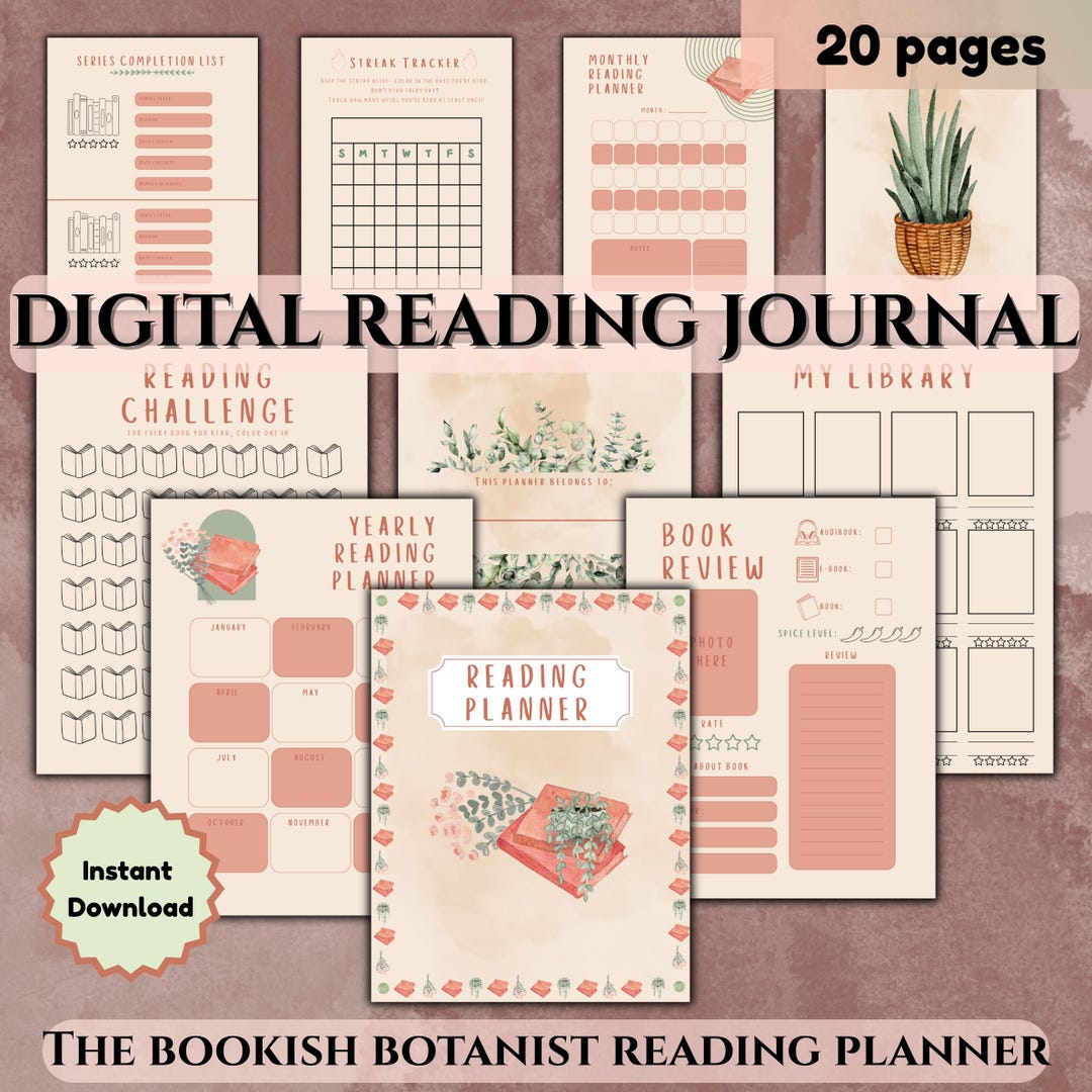 Digital Reading Journal for Goodnotes: Book Tracker| Book Planner for ...