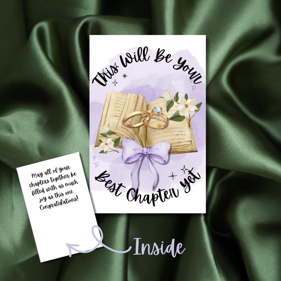 Printable Best Chapter yet Engagement and Wedding Card| Engagement Card ...