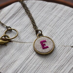 Cute Initial Necklace in Vintage Style, Personalized, Custom Color I003 ...
