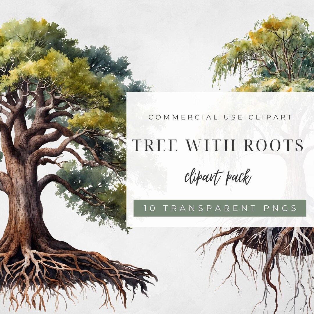 Watercolor Tree With Roots PNG | Digital Download | Fantasy Tree Art ...