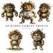 Happy Forest Troll With Sunflower Clipart | Watercolor PNG | High ...