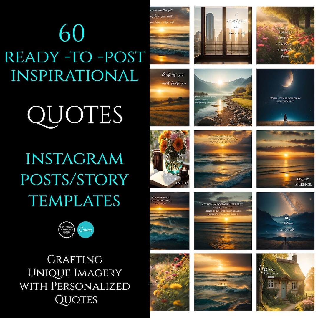 120 Instagram Inspirational Quote Pack| Editable Quote Templates ...
