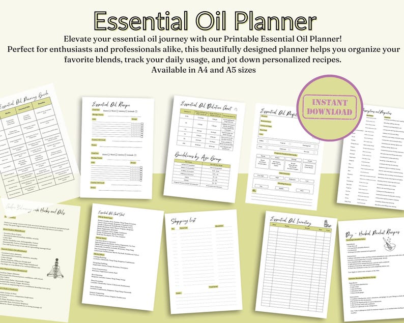 Essential & Herb Oil Planner, Essential Oil Journal, Essential Oil ...