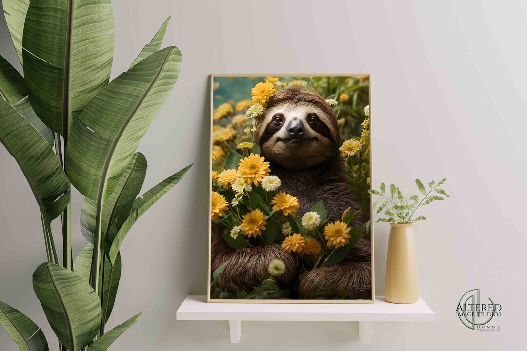 Sloth Print, Sloth Art, Cute Sloth Art, Print Download, Animal ...